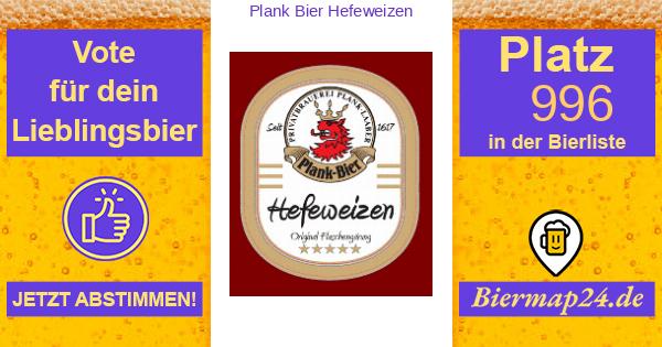 ᐅ Plank Bier Hefeweizen Platz 1012 » Test 2026 | Biermap24